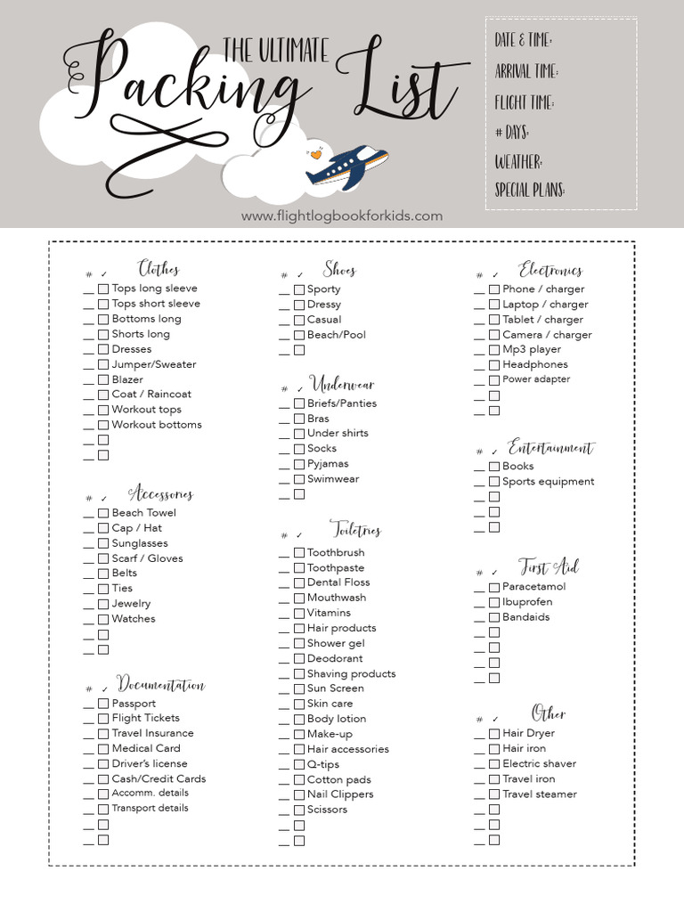 The Ultimate Packing List | PDF | Clothing | Fashion