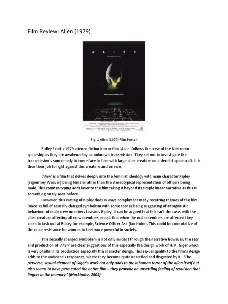 Alien (1979) Film Analysis | PDF | Leisure | Science