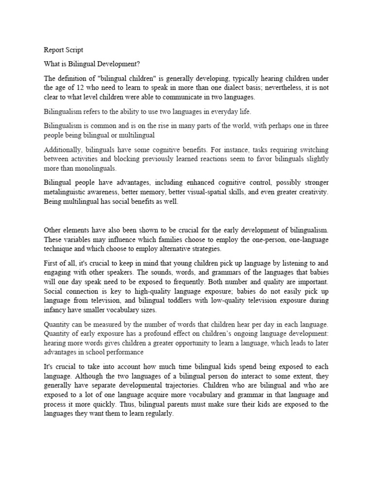 Asl Report Script | Download Free PDF | Multilingualism | Behavioural ...