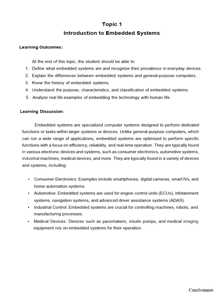 Cpena 120 Topic 1 | Download Free PDF | Embedded System | Microcontroller