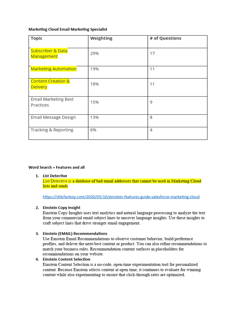 SFMC Pre Notes - SFMC Email Specialist Full Notes | PDF | Cloud ...