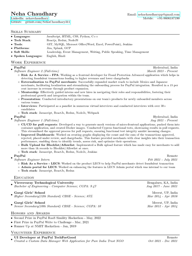 Neha Chaudhary v1 | PDF | Pay Pal | Information Technology