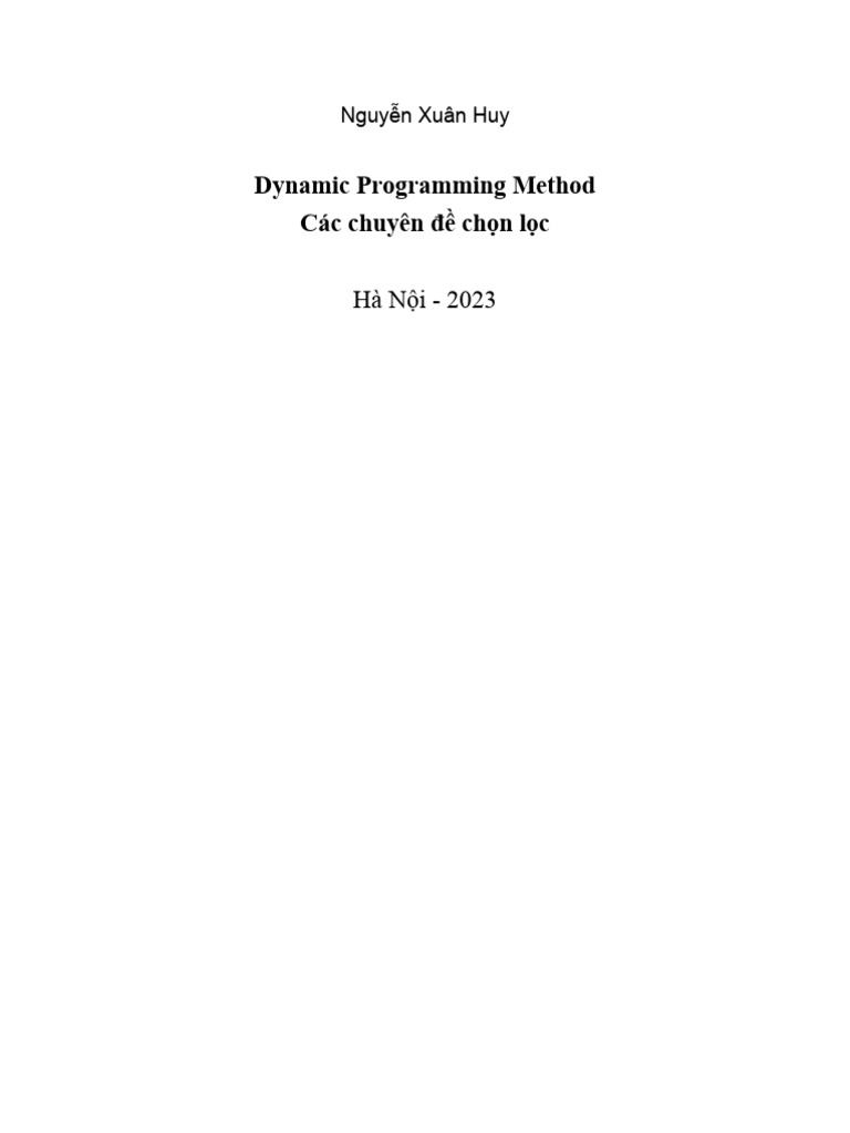 Dynamic Programming | PDF Dynamic Programming | PDF