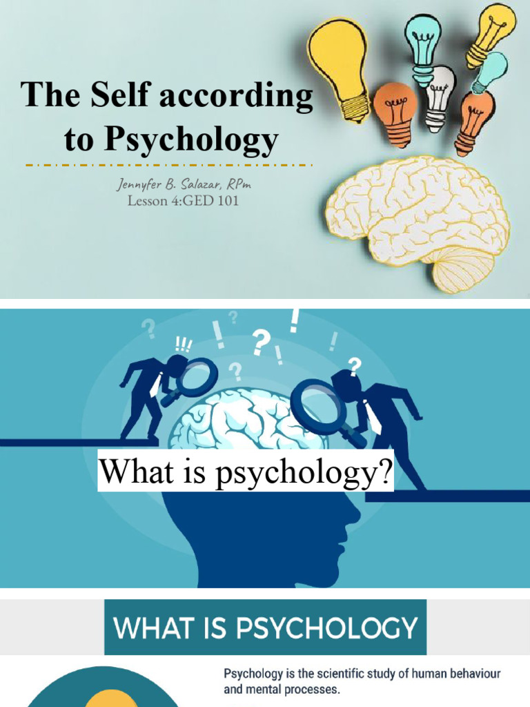 The Self According To Psychology | PDF | Self Efficacy | Self Concept