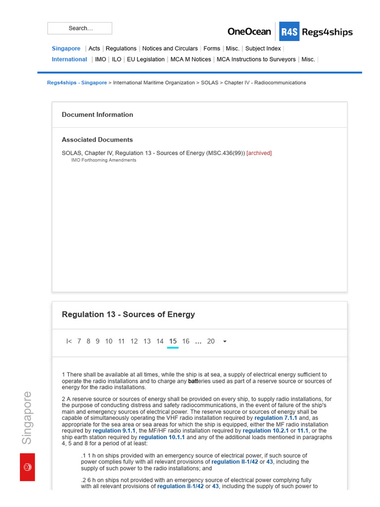 Regulation 13 - Sources of Energy | PDF | Shipping | Water Transport