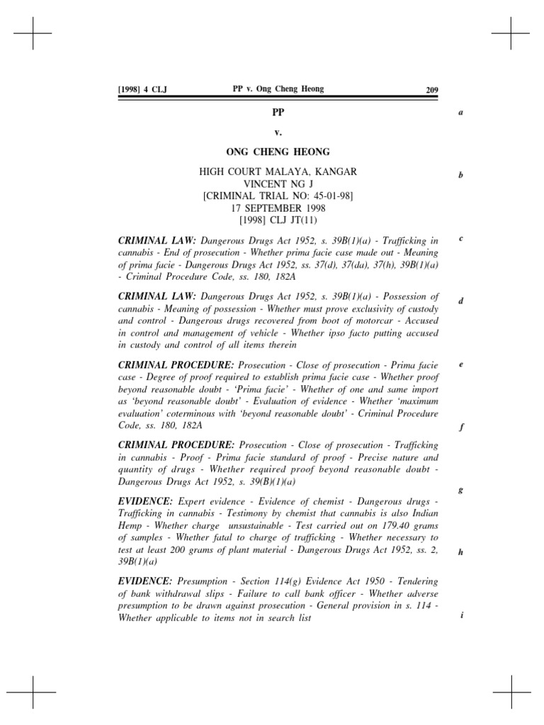 PP V Ong Cheng Heong | Download Free PDF | Burden Of Proof (Law ...