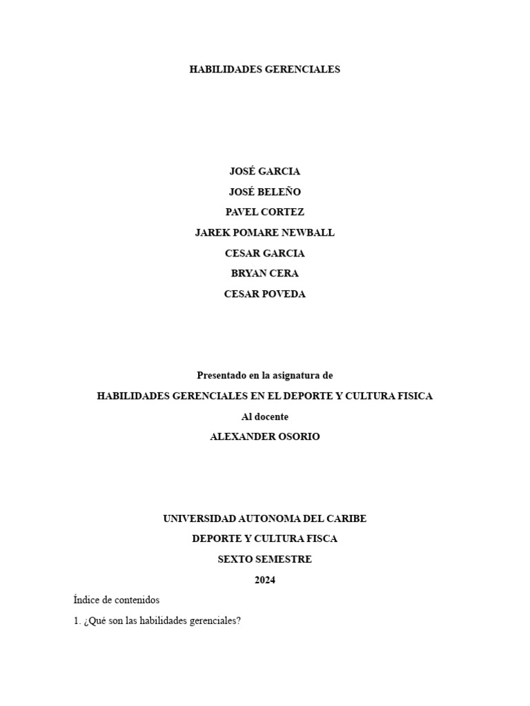 Cuestionario de habilidades gerenciales | PDF | Planificación | Liderazgo