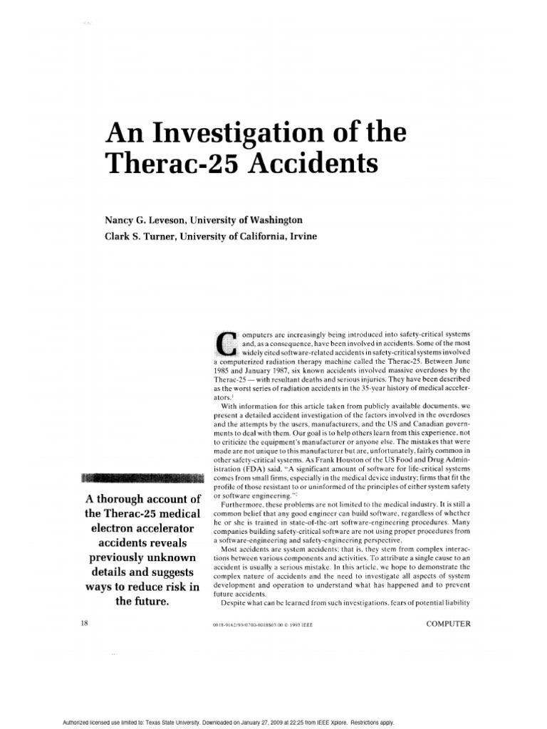 Therac 25 | PDF