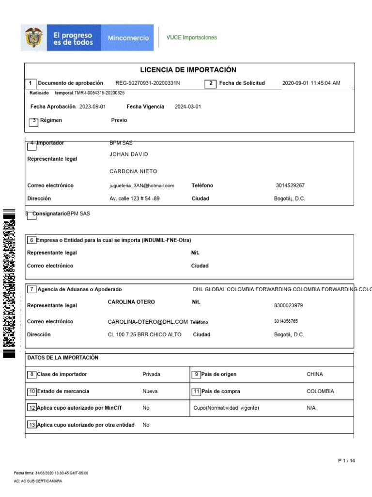 Anexo 5-Registro licencia de importación OFICIAL | PDF | Economias