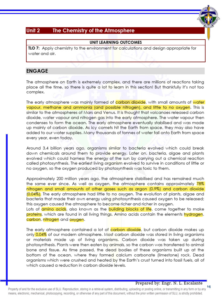 Module 3 - Unit 2 - Enggchem | PDF | Atmosphere Of Earth | Greenhouse Effect