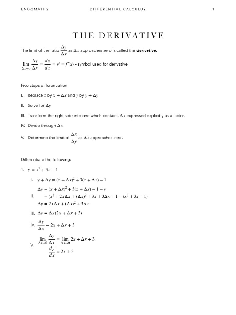 Understanding Derivatives in Calculus | PDF | Derivative | Algebra