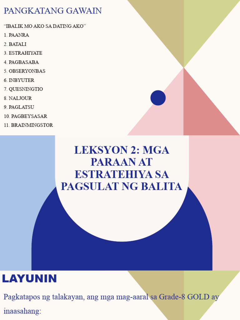 Mga Estratehiya Sa Pagsulat NG Balita 8 | PDF