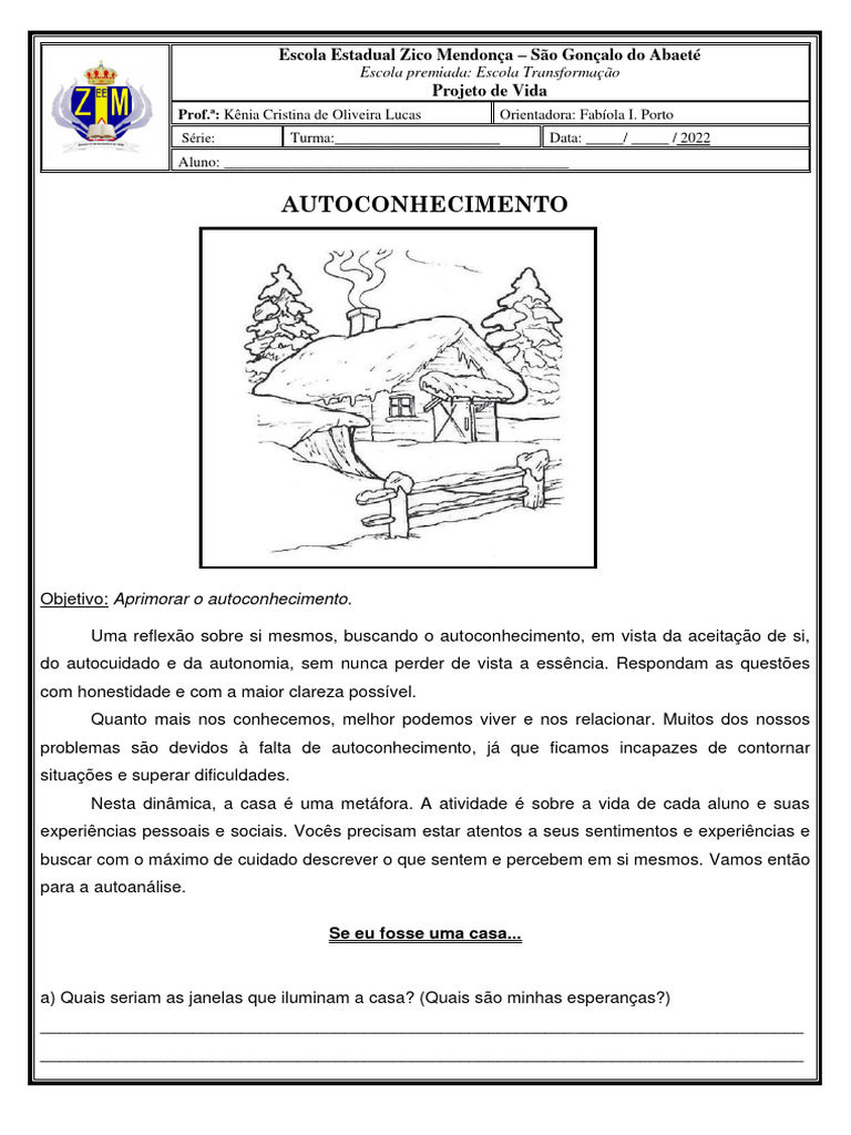 Projeto De Vida Autoconhecimento Pdf