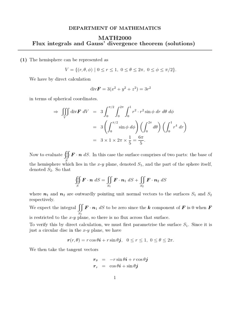 Flux Gausssols | PDF | Flux | Sphere