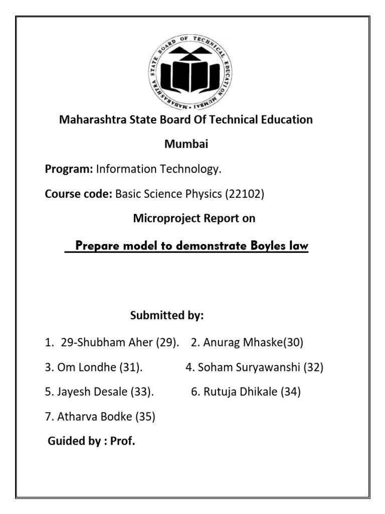 Physics Micro Project | PDF | Gases