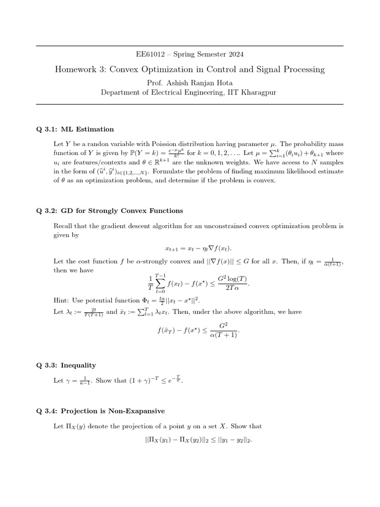 Homework 3 | PDF | Least Squares | Mathematical Optimization