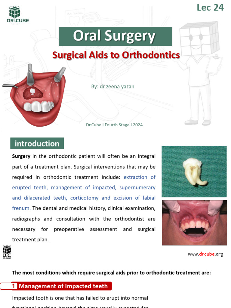 Oral Surgery4 Lec.24 Surgical Aids To Orthodontics | PDF | Human Tooth ...
