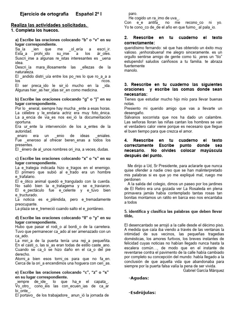 Ejercicios B, V, G | PDF