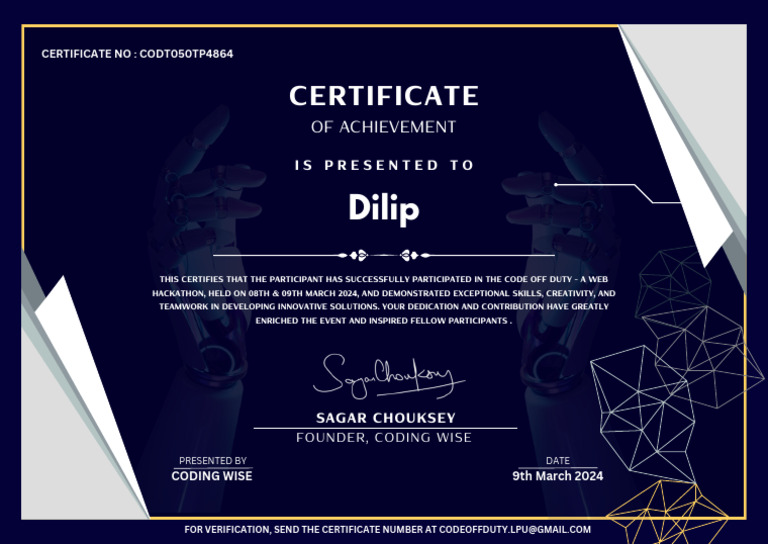 CODE OFF DUTY CERTIFICATE-2 | PDF