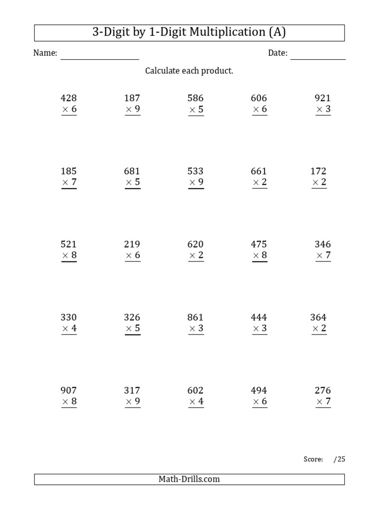 Multiplication 0301 001.1472653333 | PDF