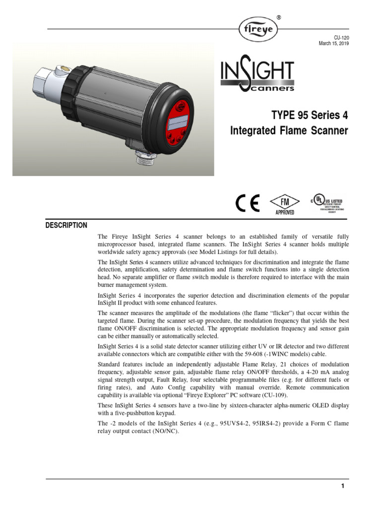 1 - Flame Scanner NewModel Baru CU 120 Insight Type 95 Series 4 Flame ...