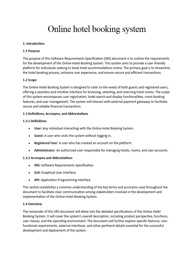 Online Hotel Booking System | PDF | Databases | Graphical User Interfaces