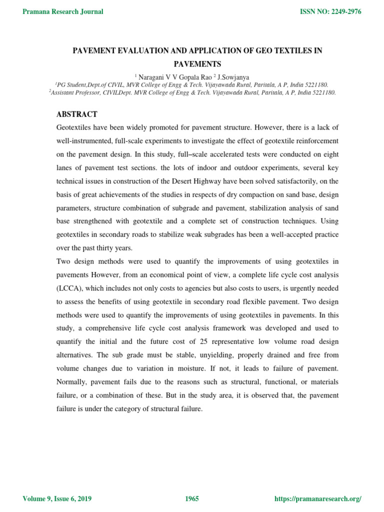 Geotextiles in Pavement Design Evaluation | PDF | Road | Road Surface