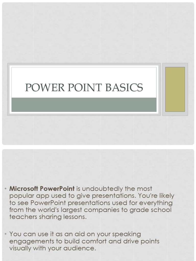 Power Point Basics | PDF | Microsoft Power Point | Software Power Point Basics | PDF | Microsoft Power Point | Software