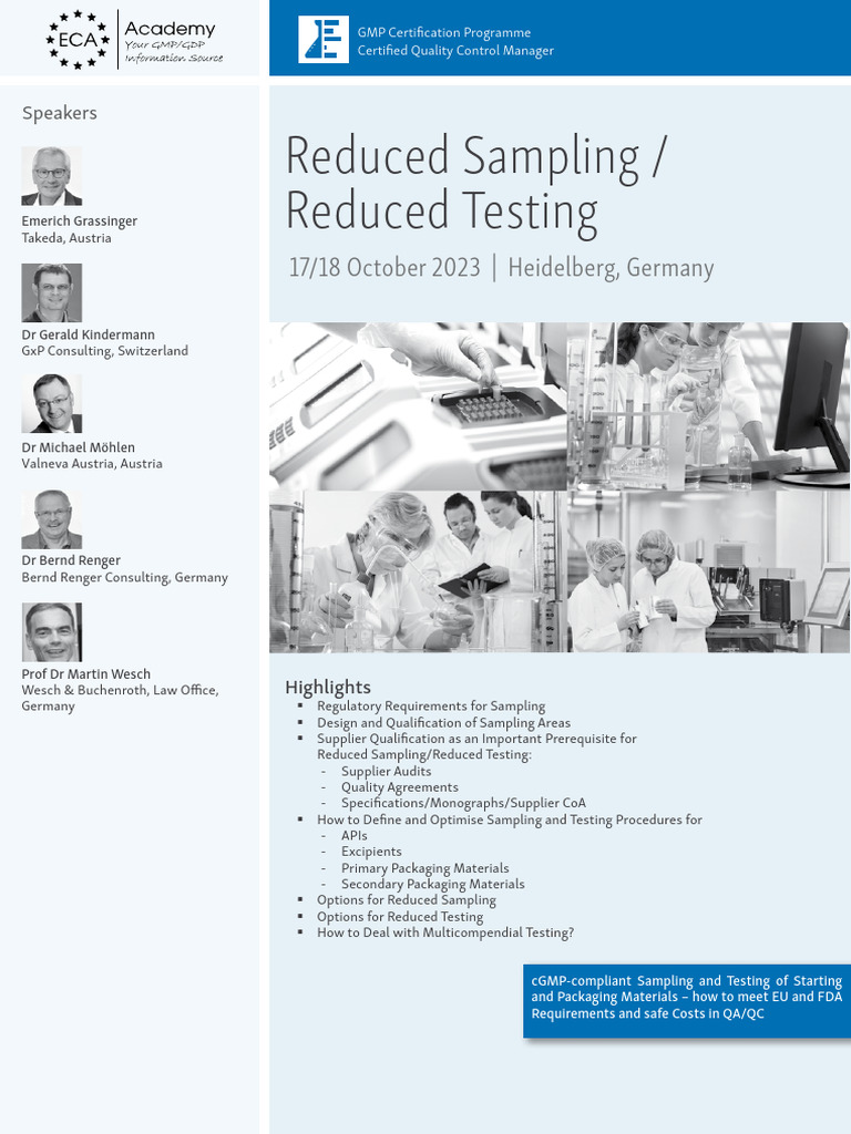GMP Sampling & Testing Essentials | PDF | Business