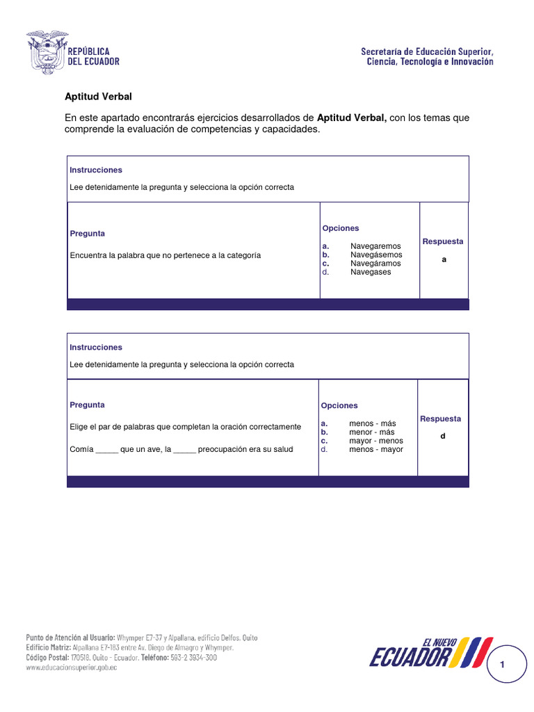 Ejercicios Tipo Senescyt | PDF