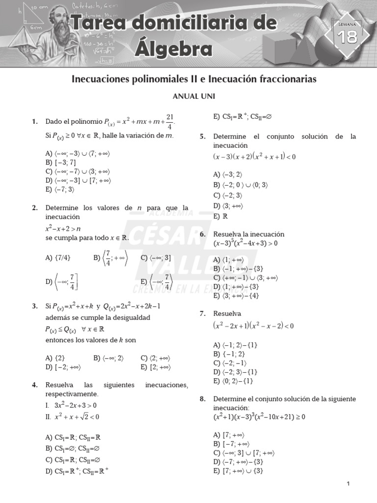 X AUNI Sem18 Dom | PDF | Matemáticas | Álgebra abstracta