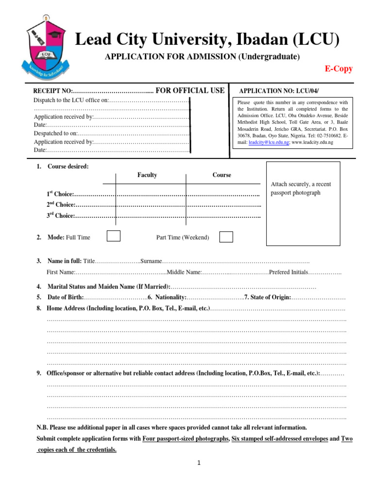 Online Application Form | PDF
