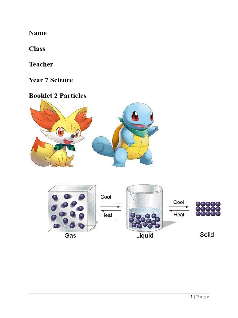 Booklet 2 Particles LWi ANSWERS | PDF | Gases | Liquids