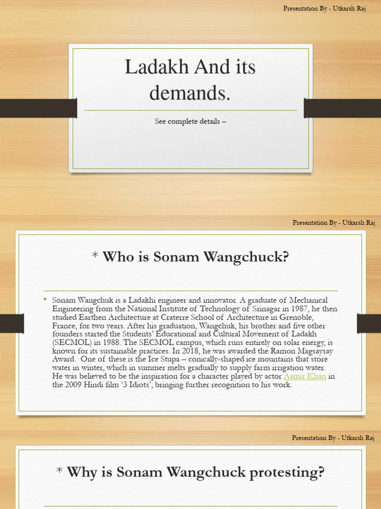 Ladakh and Its Demands - Presentation by - Utkarsh Raj | PDF | Natural Environment