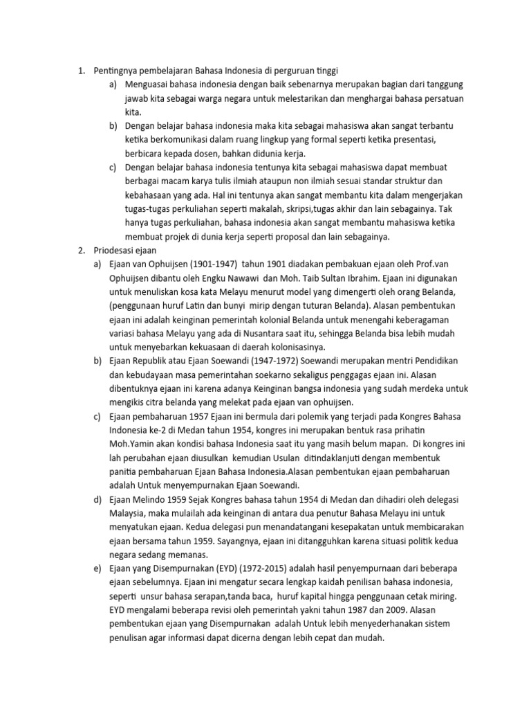 Pentingnya Bahasa Indonesia di Kampus | PDF