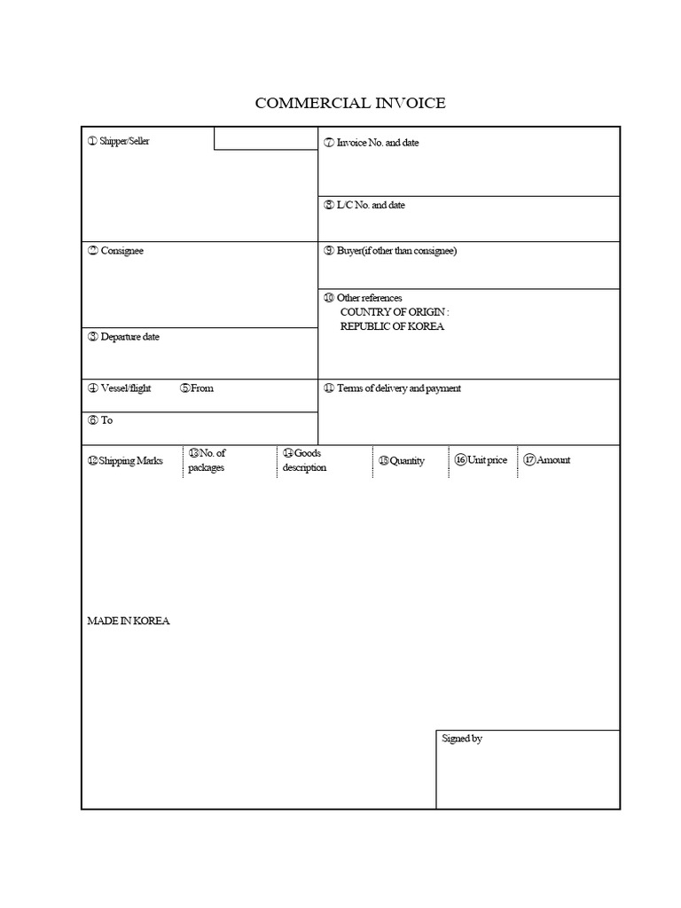 Commercial Invoice Details | PDF