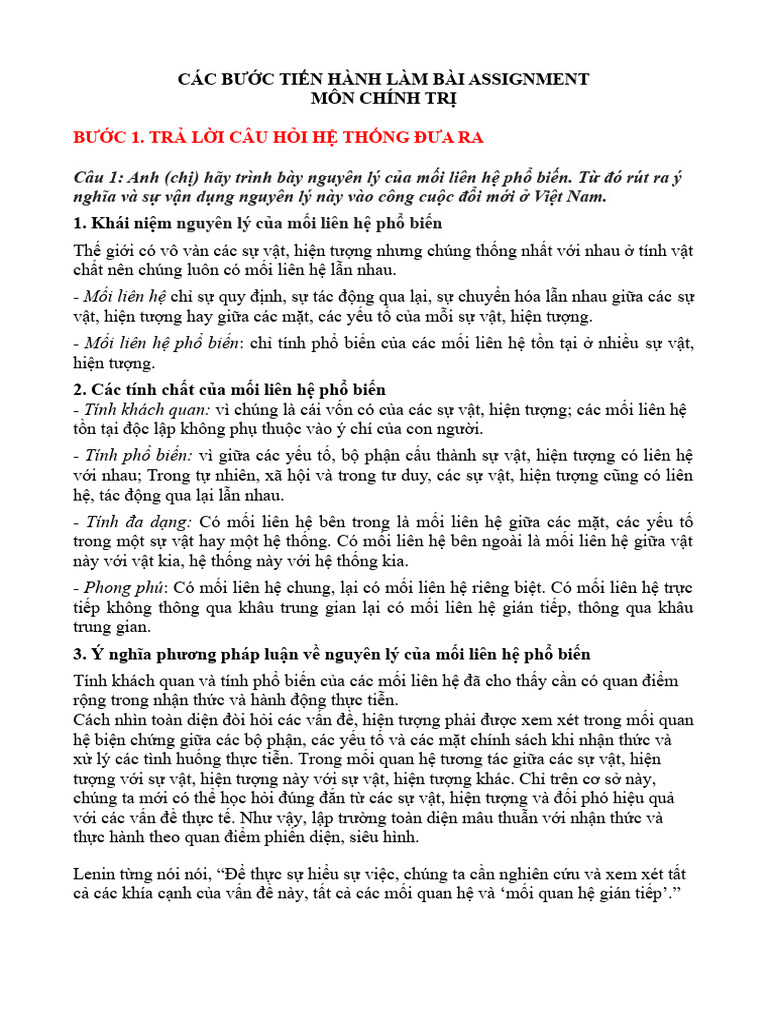 Các Bư C Làm Bài Assignment Môn Chinhtri | PDF