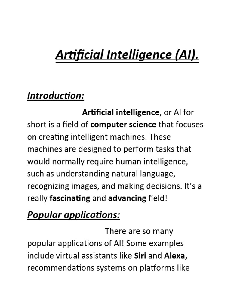 Artificial Intelligence | PDF | Artificial Intelligence | Intelligence (AI) & Semantics