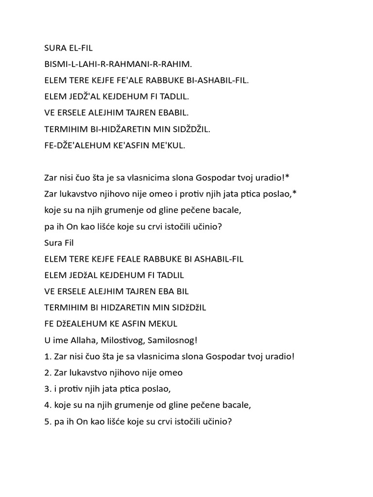 Sura El Fil | PDF
