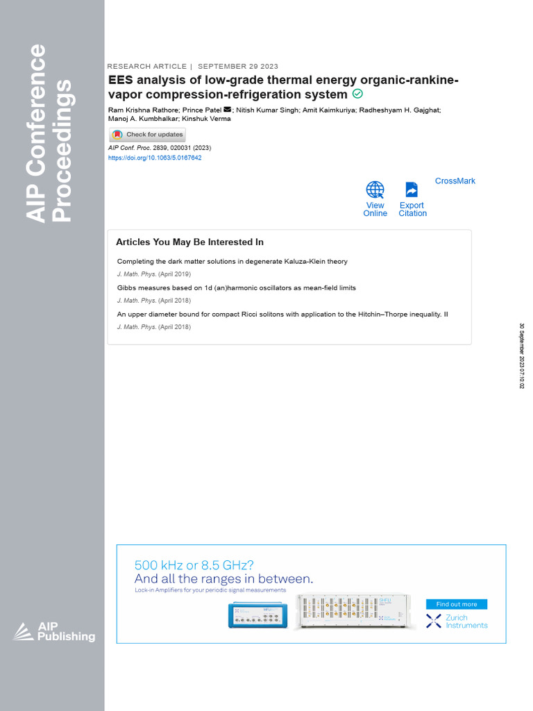 EES Analysis of Low-Grade Thermal Energy Organic-Rankine Vapour ...