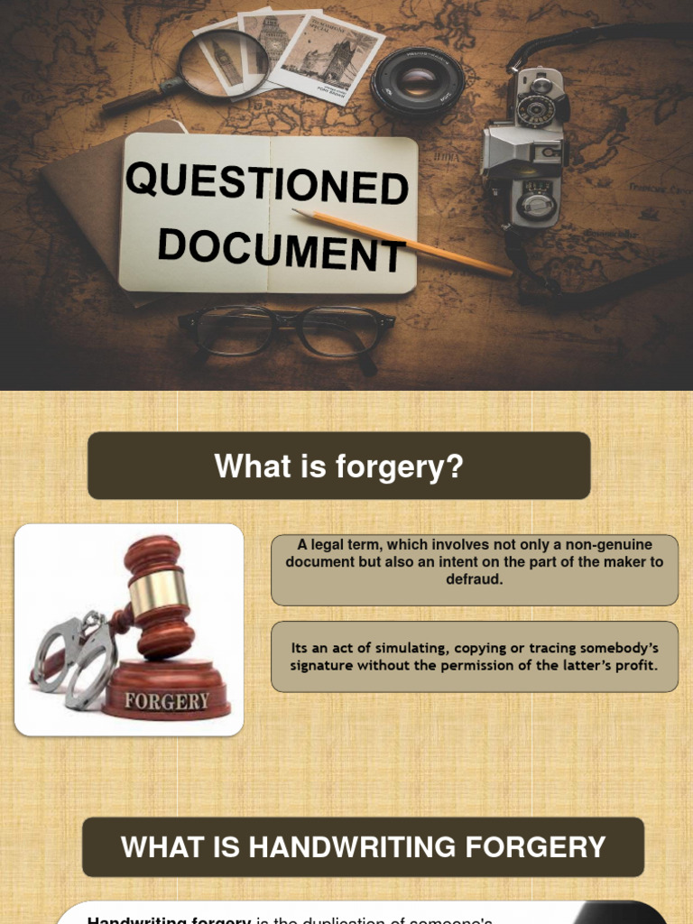 Forgery PPT 1 | PDF | Signature | Forgery