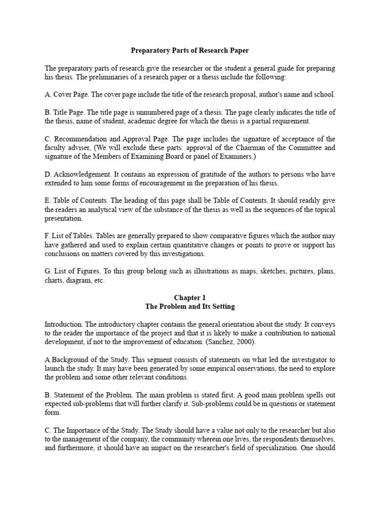 Parts of A Research Paper With Definitions | PDF | Statistics ...
