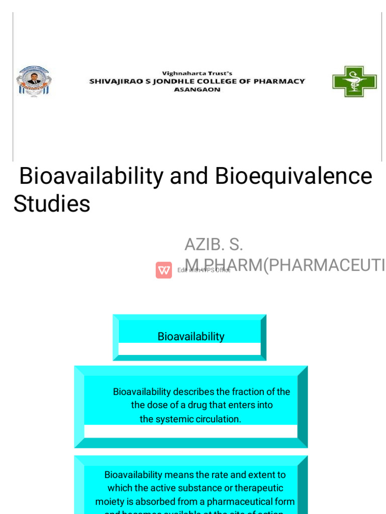 Bioavailability and Bioeq | Download Free PDF | Bioavailability ...