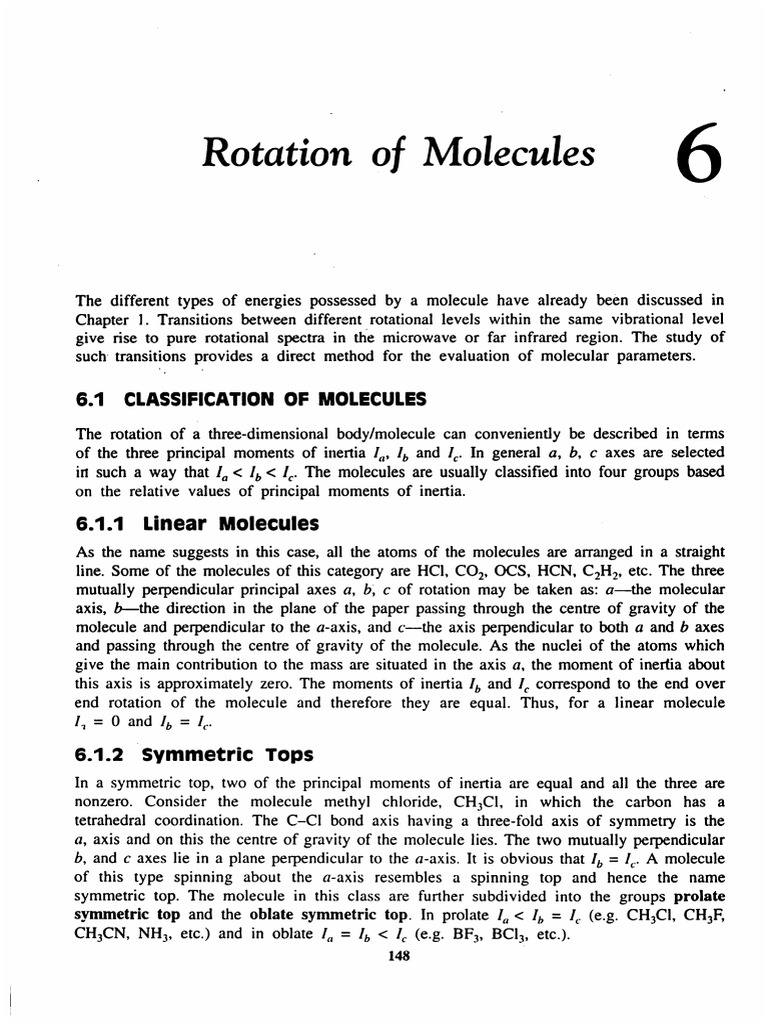 Ch-6 Rotation of Molecules Aruldhas | PDF