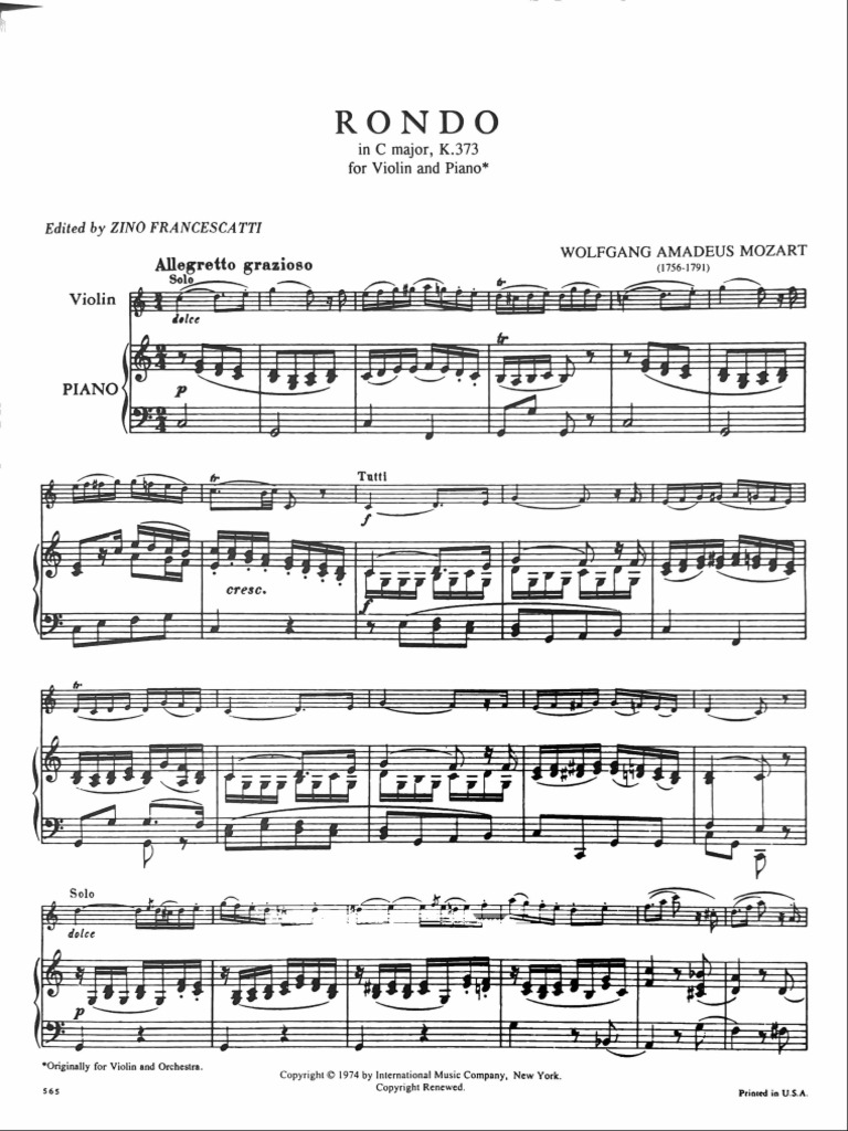 Rondo Mozart KV373 | PDF