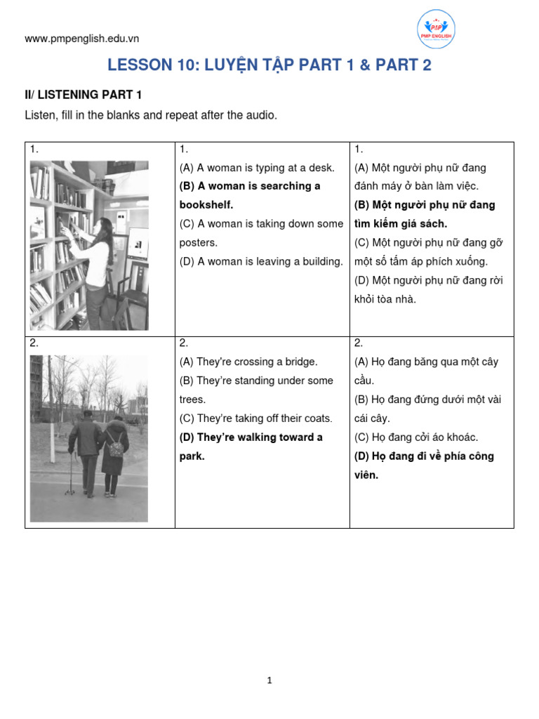 Transcript Lesson 10 - Bài M I | PDF