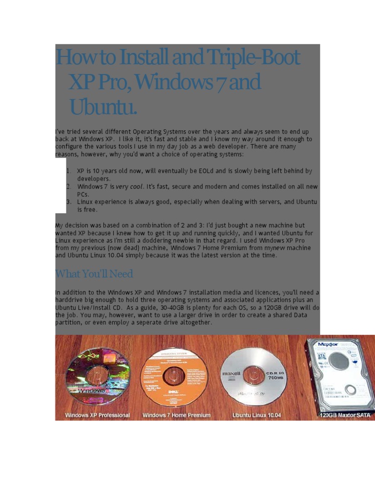 How To Install and Triple OS | PDF | Booting | Ubuntu (Operating System)