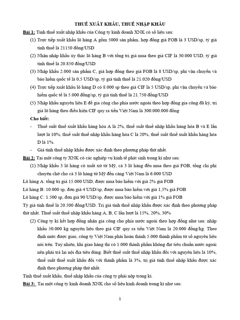 Bai Tap Tong Hop | PDF