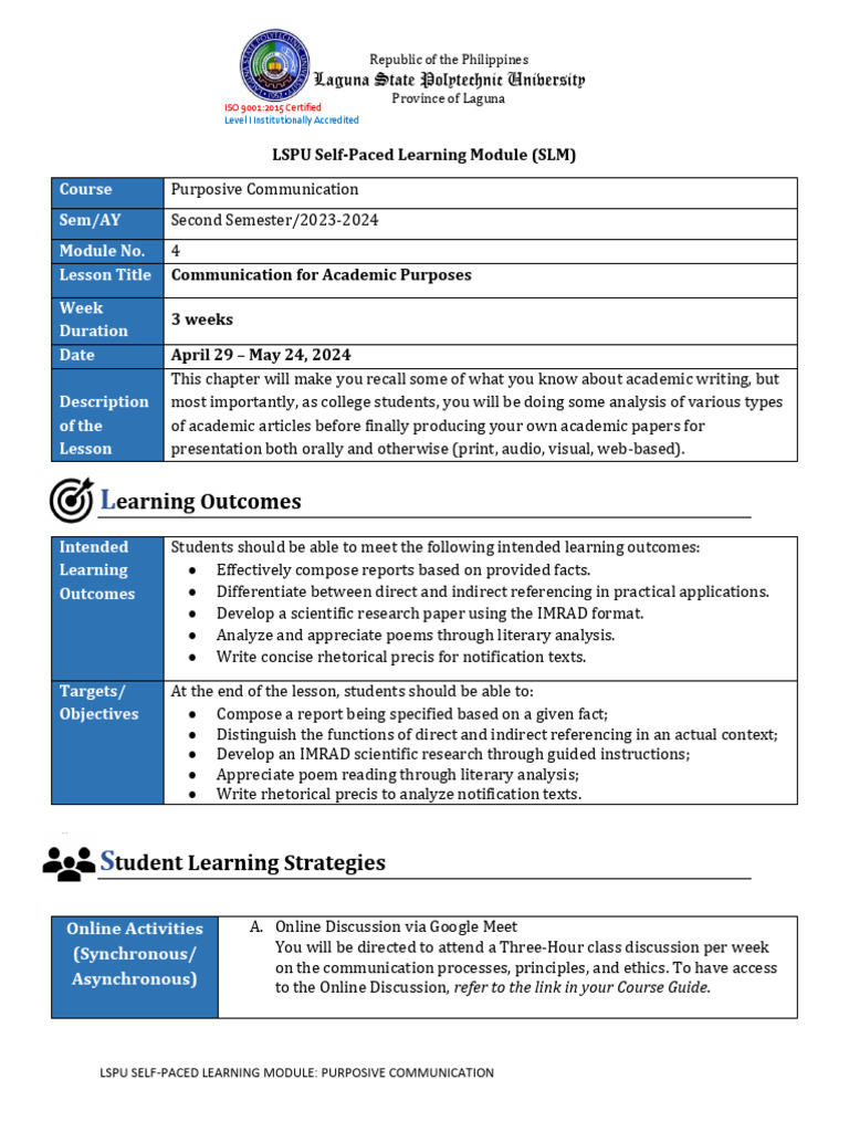 GEC 105 Purposive Communication Module 4 | PDF | Regulatory Compliance ...