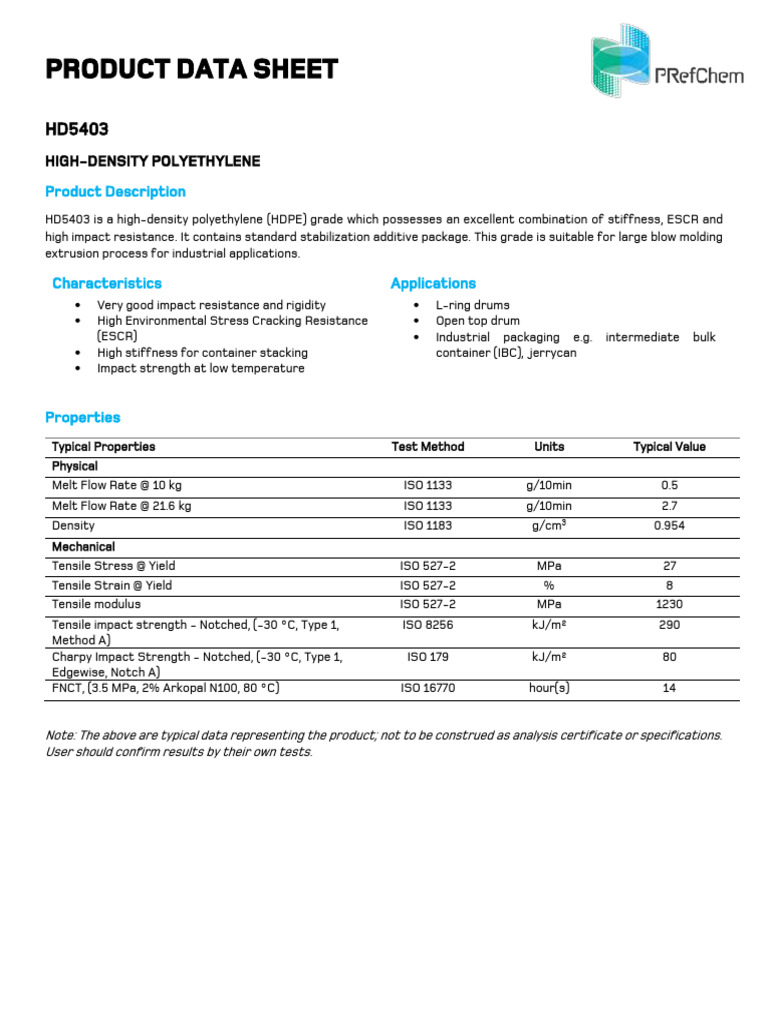 Tds hd5403pdf | PDF | Physical Sciences | Materials Science